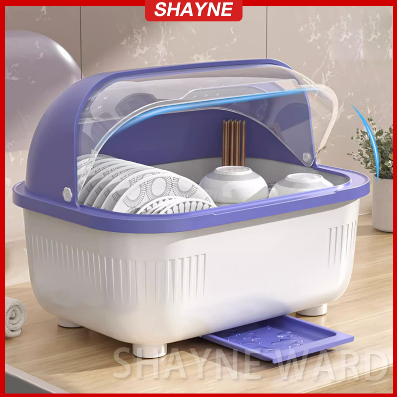 Dish Rack with Cover dustproof Kitchen Dish drainer rack organizer ...