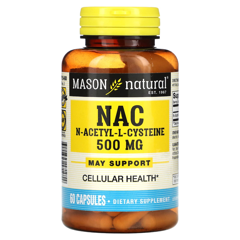 Mason Natural Vitamin NAC N-ACETYL - L-CYSTEINE 500mg 60 Capsules ...