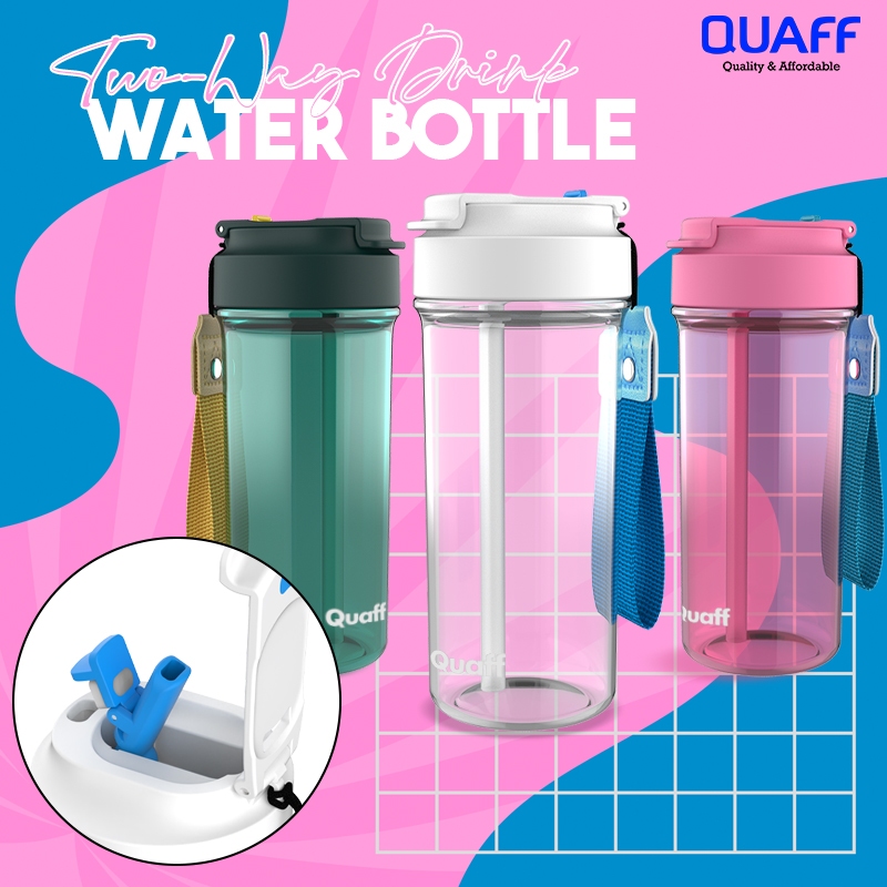 QUAFF 550ML Two-way Drink Water Bottle (White | Pink | Green) | Shopee Philippines