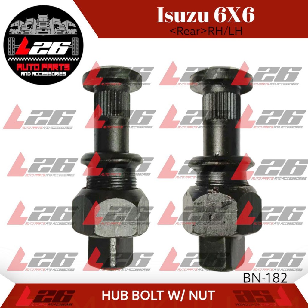 Isuzu 6X6 TRUCK HUB BOLT W/ NUT REAR RH/LH BN-182 | Shopee Philippines