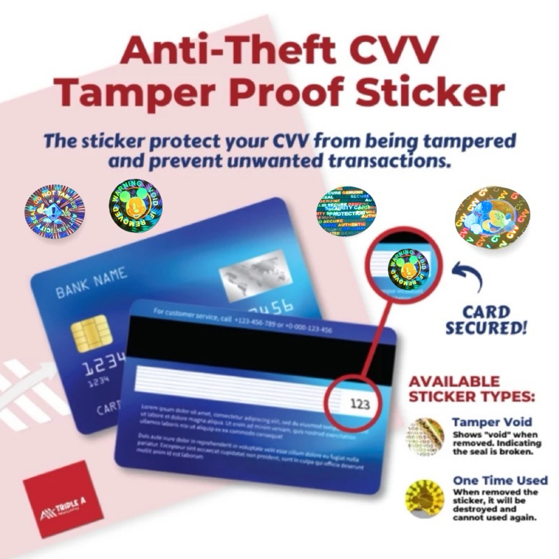 Anti-Theft Credit and Debit Card CVV Protection With Void and Tamper ...