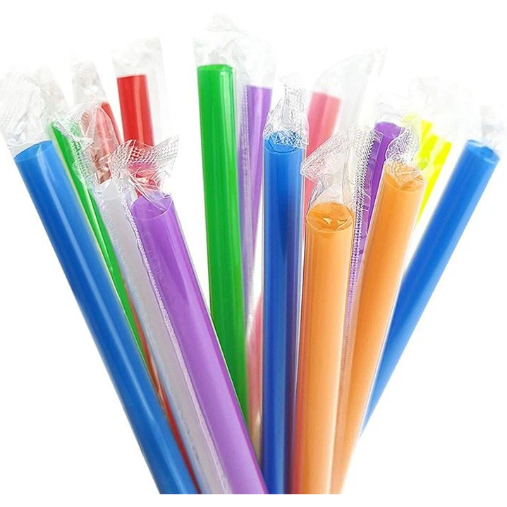 100pcs Paper & Plastic Straw Disposable Eco-friendly Milk Tea Soda ...