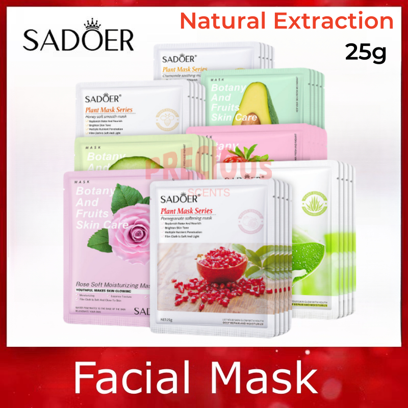 SADOER Korean Style Botanical Fruit Mask Hydrating Skin Care Mask Natural Essence Moisturizing ...