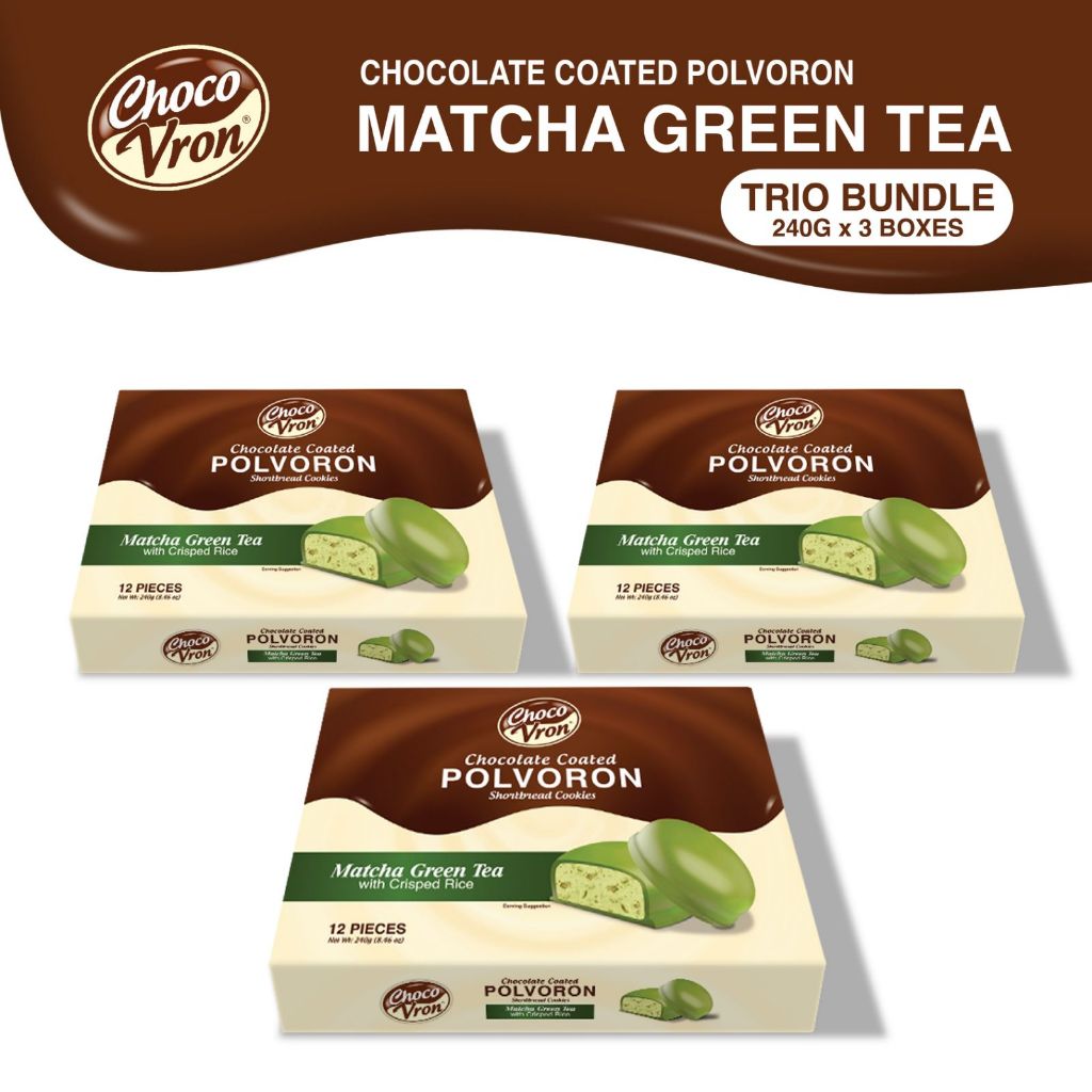 ChocoVron Gift Box Chocolate Coated Matcha Green Tea with Crisped Rice ...