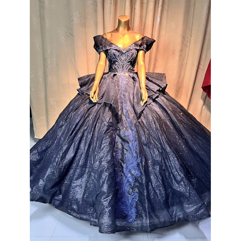 Super Glittery and Luxury Black 2-tier Ballgown for Debut, Prom and ...