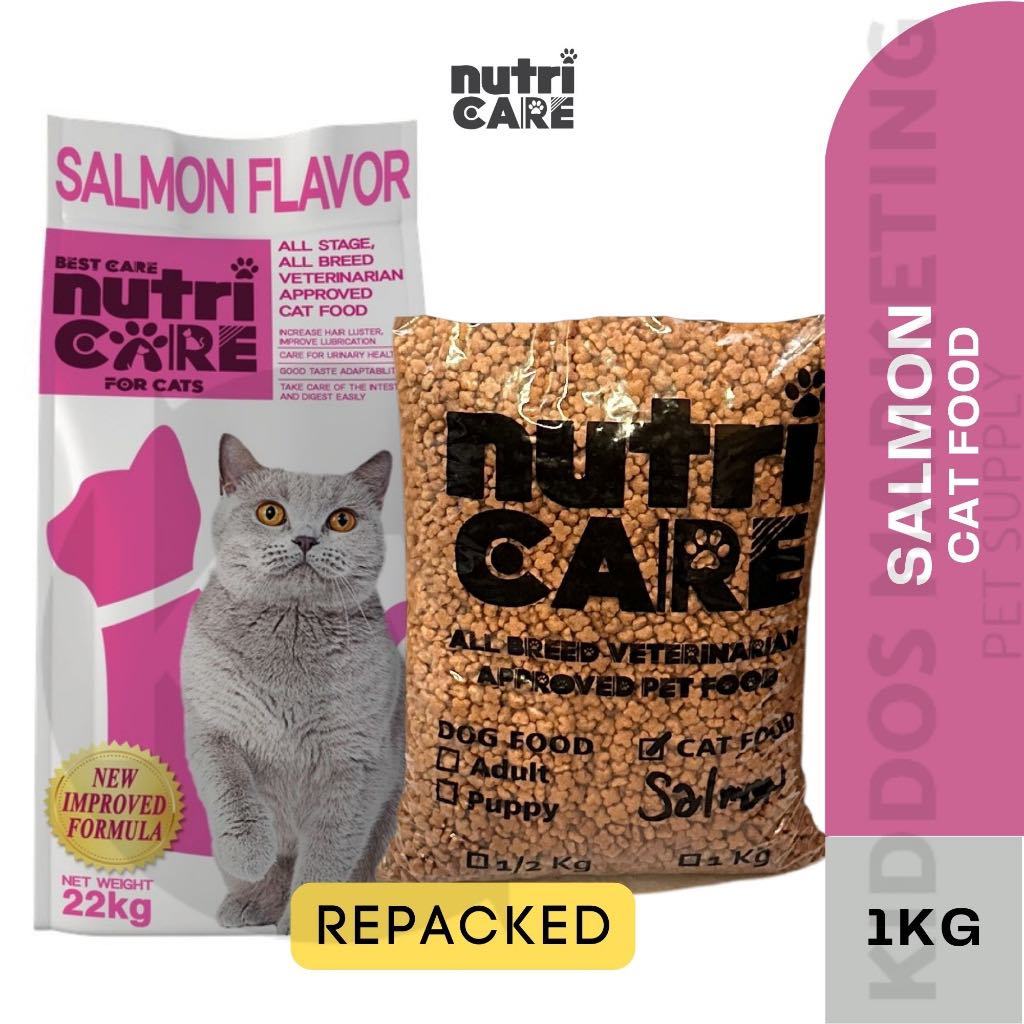 1kg Organic Cat Dry Salmon Tuna Food All Stages Adult Kitten Nutri Care ...
