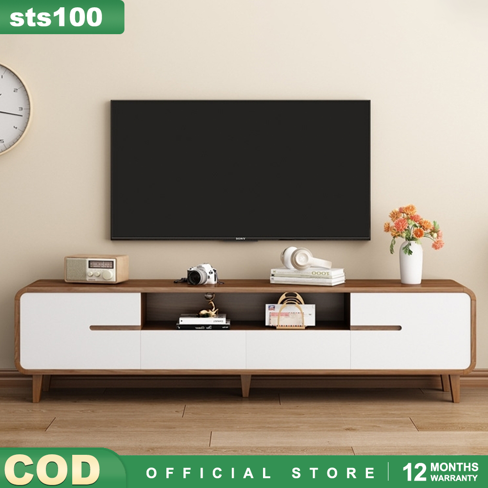 Solid wood TV cabinet Wooden TV Cabinet Modern Simple TV Stand Living ...