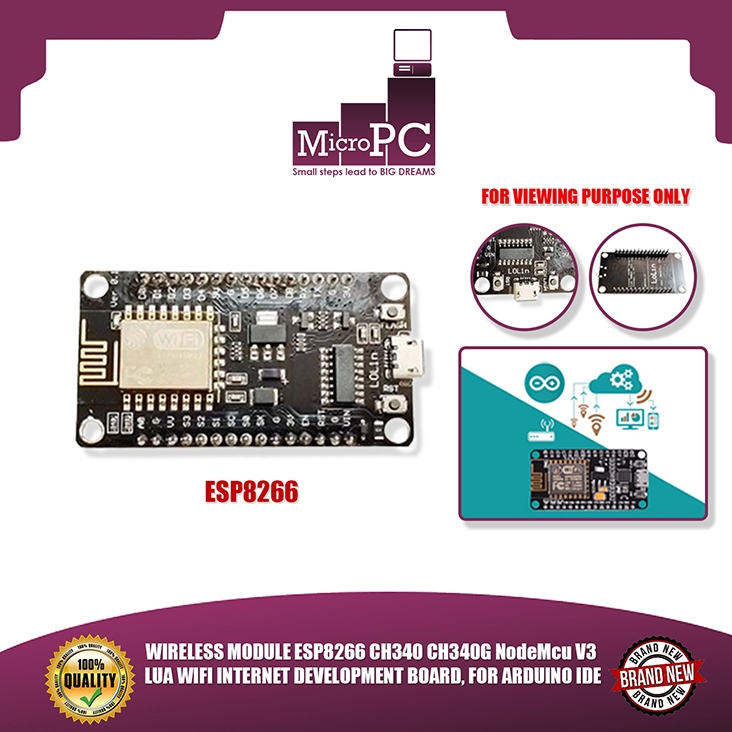 MICRO PC WIRELESS MODULE ESP8266 CH340 CH340G NodeMcu V3 LUA WIFI ...