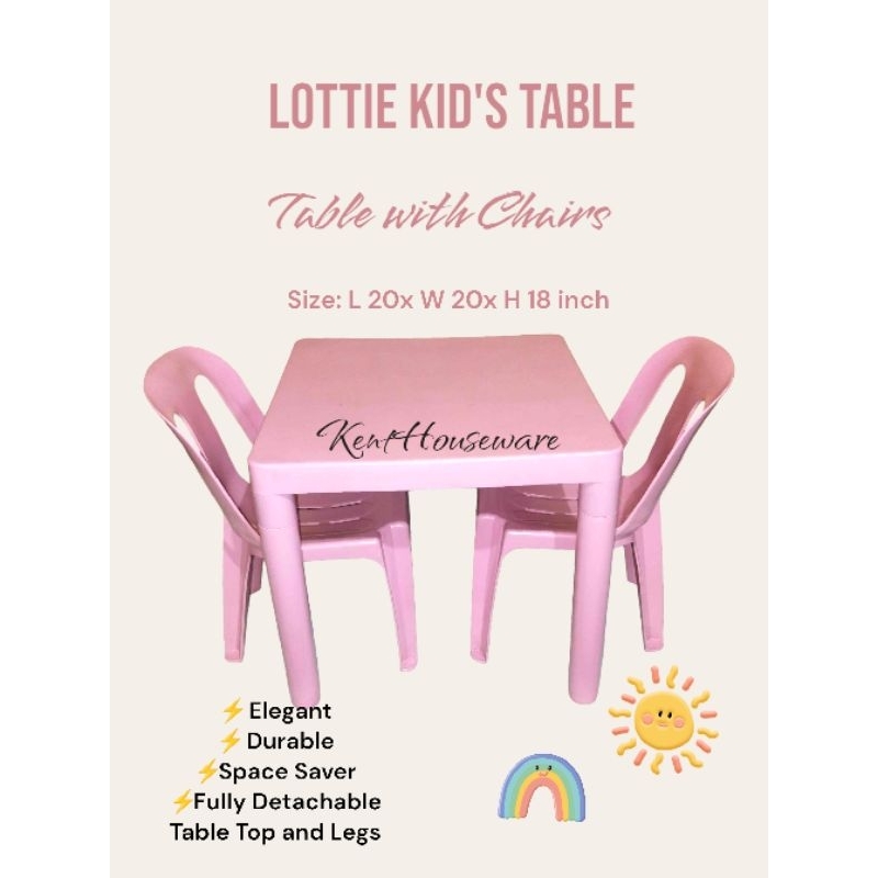 Lottie Kiddie Table with Chairs Sets Kids Table Lamesa With ...