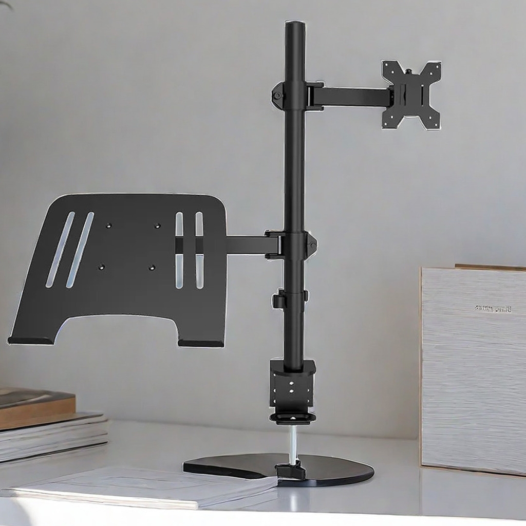 Laptop Mount Adjustable Monitor Arm Mount Dual Monitor Mount With C ...