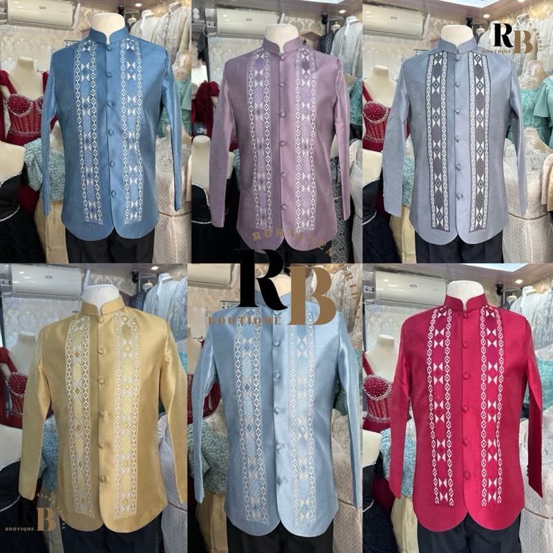 Modern Coat Barong (Metallic Gazar) / Groom / Graduation / Oath Taking ...