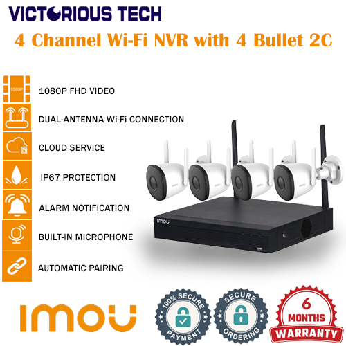 IMOU 2MP Wireless Security Camera Kit: Outdoor Waterproof WiFi, 4PCS ...