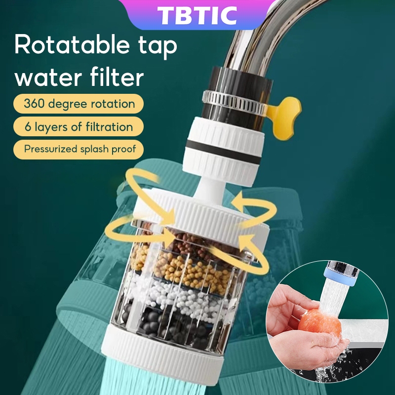 6 Layer Filtration 360 Degree Faucet Filter Splash-proof Shower Tap ...