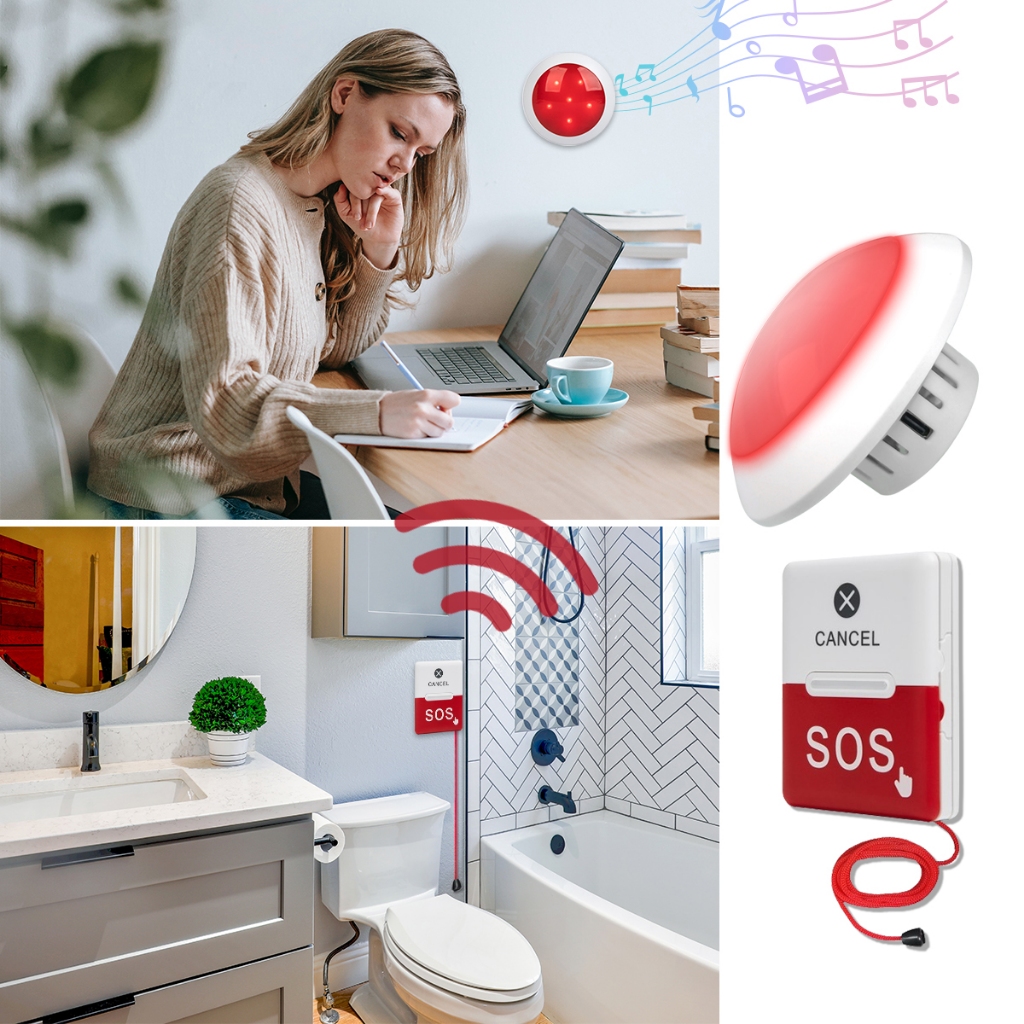 Bathroom Emergency Pull Cord for Elderly SOS Life Alert with Call Help ...