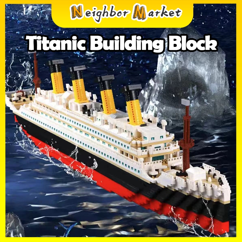 1878Pcs Building Blocks Toys Titanic Ship Model Micro Blocks Puzzle ...