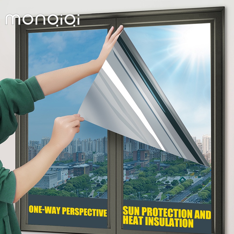 2m One Way Mirror Window Privacy Film Vinyl Self Adhesive Reflective
