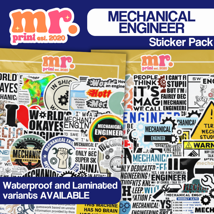 MECHANICAL ENGINEER STICKERS ENGINEERING | WATERPROOF STICKERS | Shopee ...
