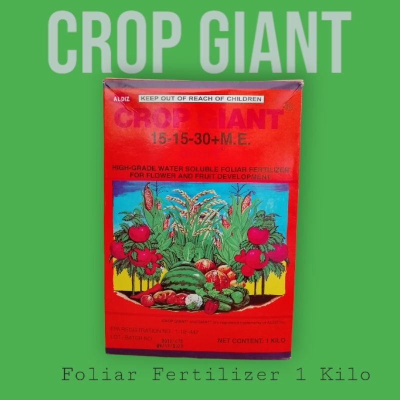 CROP GIANT 15-15-30 +M.E Foliar Fertilizer by ALDIZ 1kilo | Shopee ...