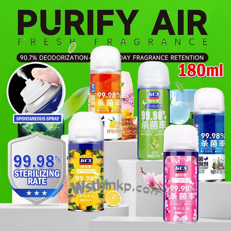 Car One-Click Anti Bacterial Deodorant Spray Car Interior Air Freshener ...