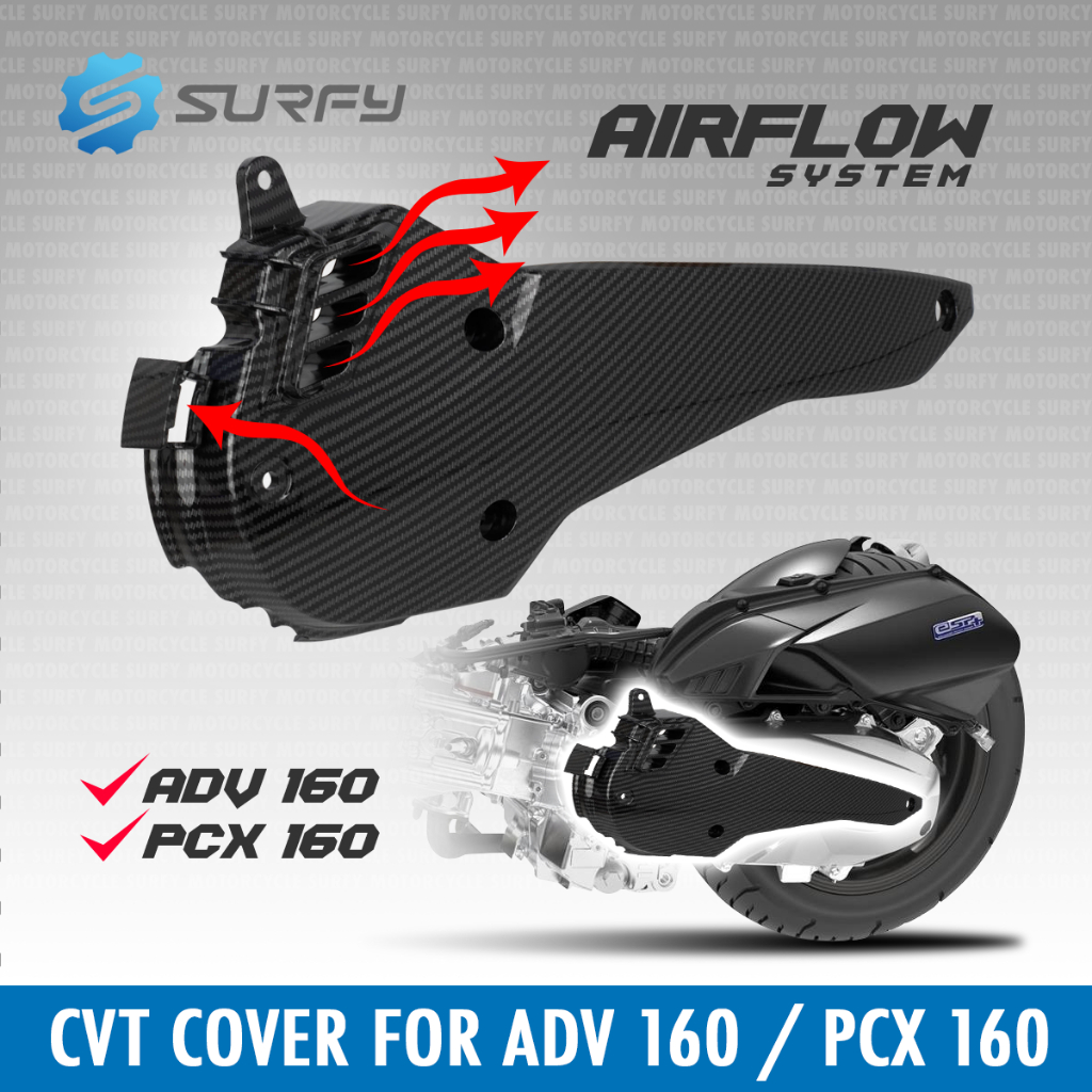 Honda ADV 160 PCX 160 CVT Cover 6D Carbon Design And Clear Easy Isntall ...