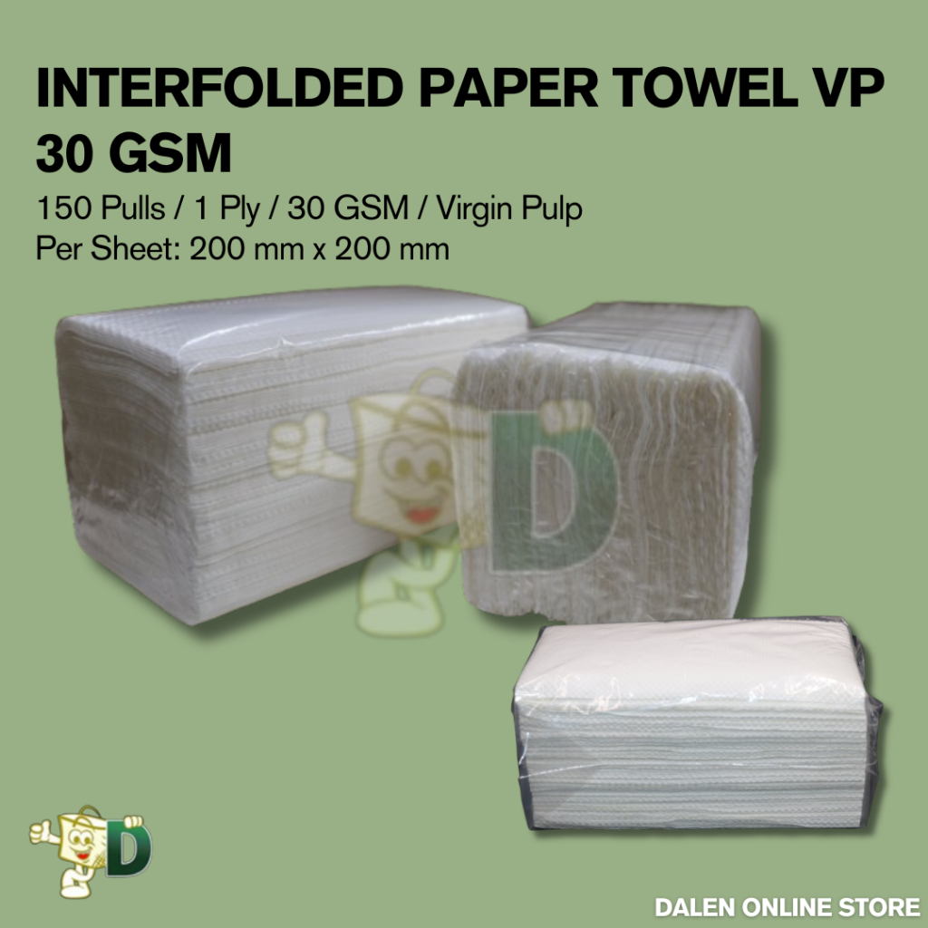 Interfolded Paper Towel Tissue 100% VIRGIN PULP 30 GSM/150 Pulls/1 Ply ...