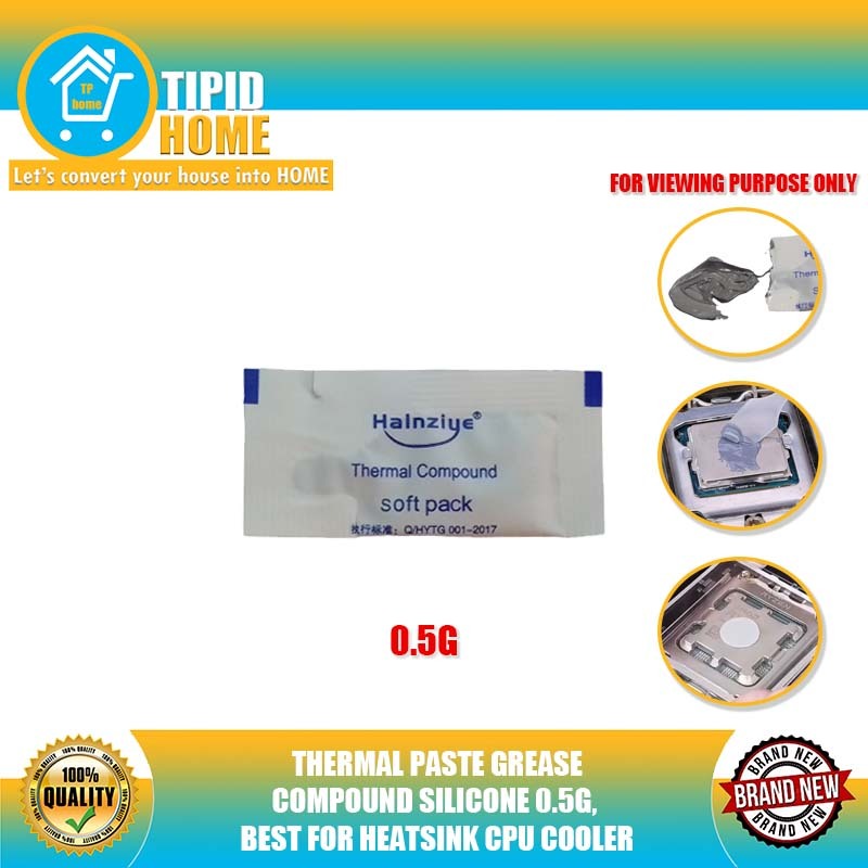 TIPID HOME THERMAL PASTE GREASE COMPOUND SILICONE 0.5G, BEST FOR HEATSINK CPU COOLER | Shopee ...