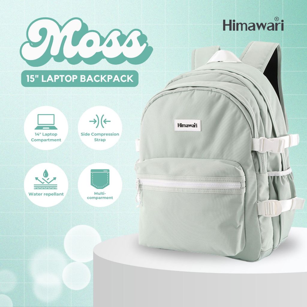 Himawari Moss 15 Laptop Backpack (9290-04) Mint | Shopee Philippines