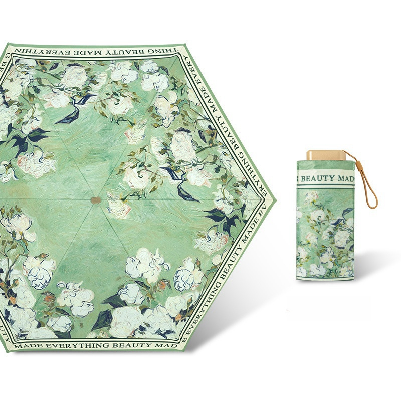 Tide Play UV Mini Umbrella 14CM Six Fold Mini Pocket Umbrella Women's ...