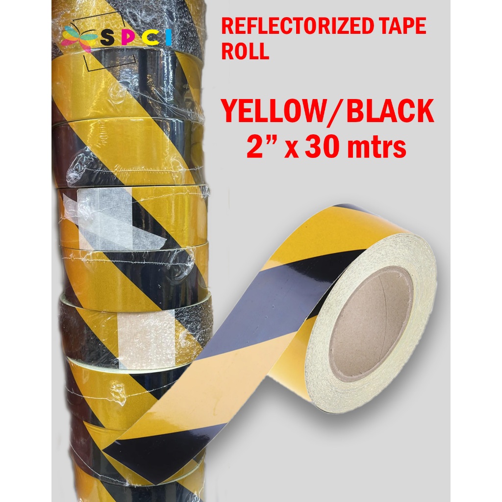 Reflectorized Tape Roll (Black and Yellow combi) | Shopee Philippines