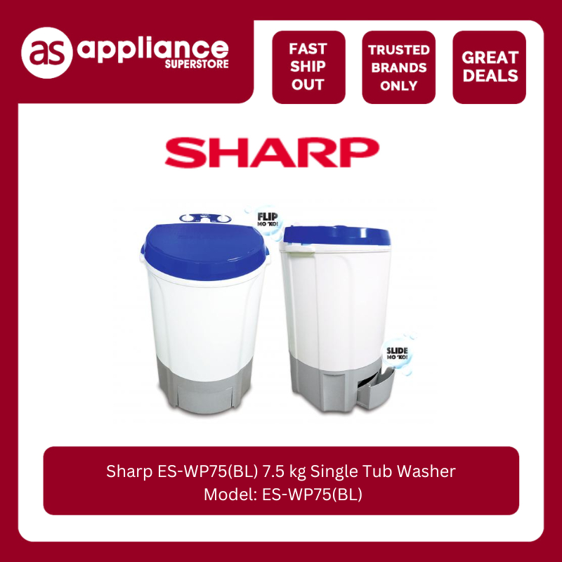 Sharp ES-WP75(BL) 7.5 kg Single Tub Washer | Shopee Philippines