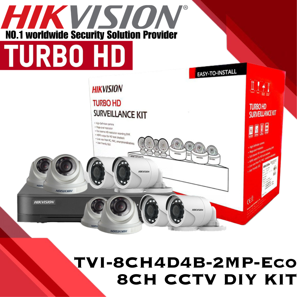 HIKVISION 8-Channel 2MP KIT TVI-8CH4D4B-2MP-ECO | Hikvision Bullet | Hikvision Dome | Hikvision ...