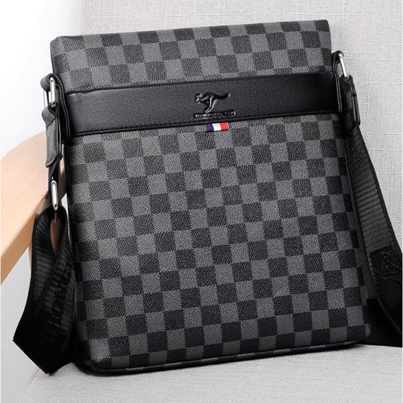 High Quality Men's Shoulder Diagonal Bag Business Bag Leather Flip Top ...