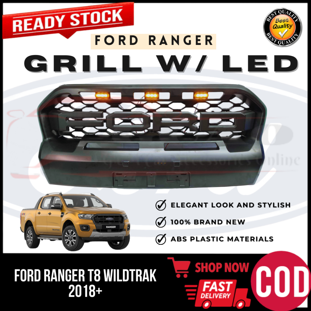 GCAO - FORD RANGER T8 WILDTRAK 2018+ FRONT GRILL (10092) | Shopee ...