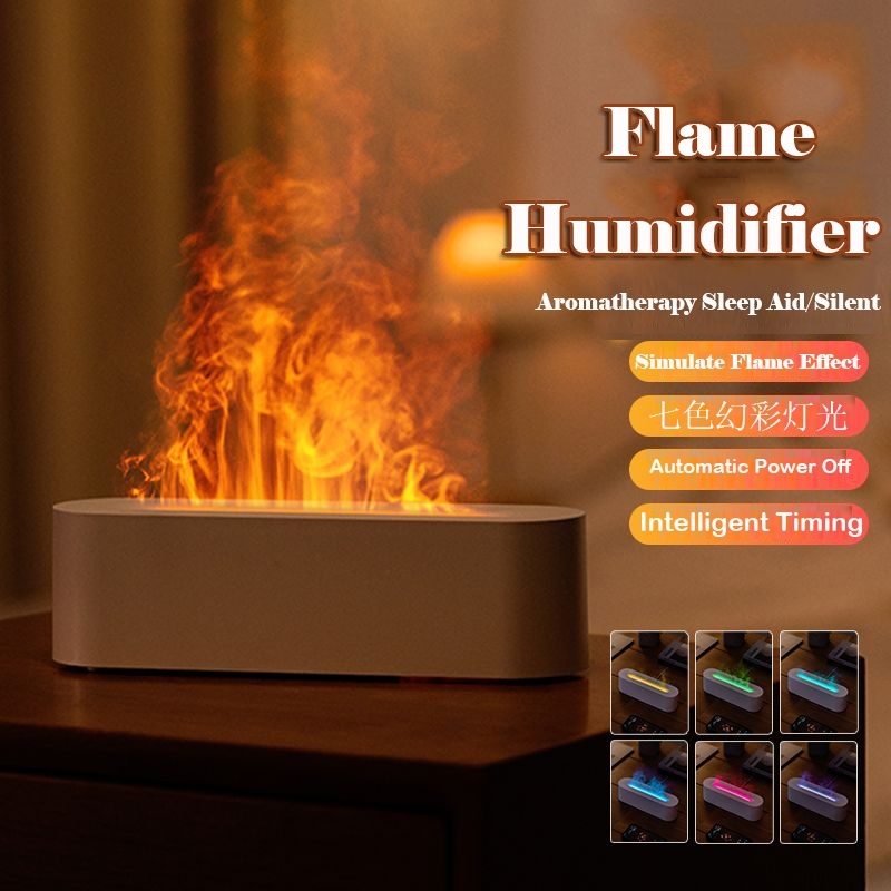 Flame Air Aroma Humidifier 7 Colorful Flame Defuser Air Humidifier for ...