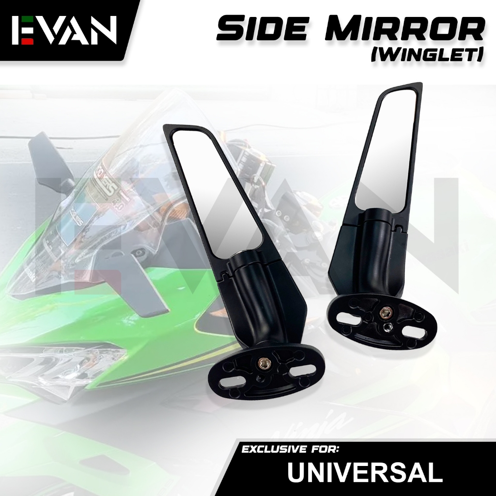 Full CNC 1 Pair Winglet Ninja Stealth Universal Side Mirror for Honda ...