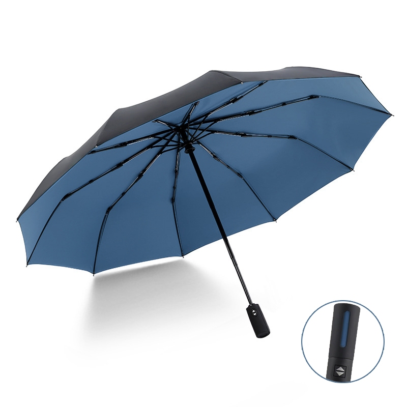 BE Fibrella Umbrella 3Folds Automatic UPF50+ Black Backing UV Protection Sun And Rain #3001 ...
