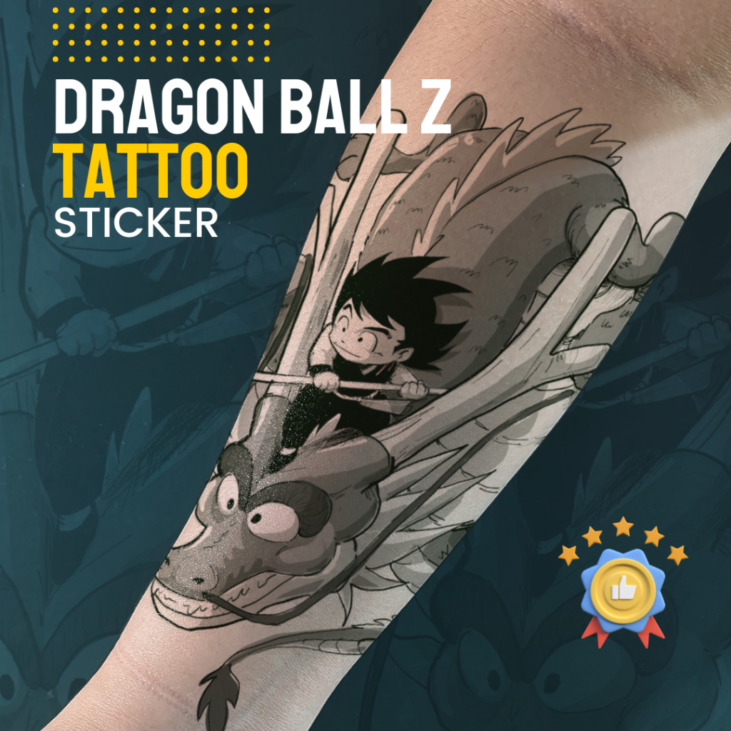Goku and Shenron Dragon Ball Z Waterproof Temporary Tattoo Stickers by ...