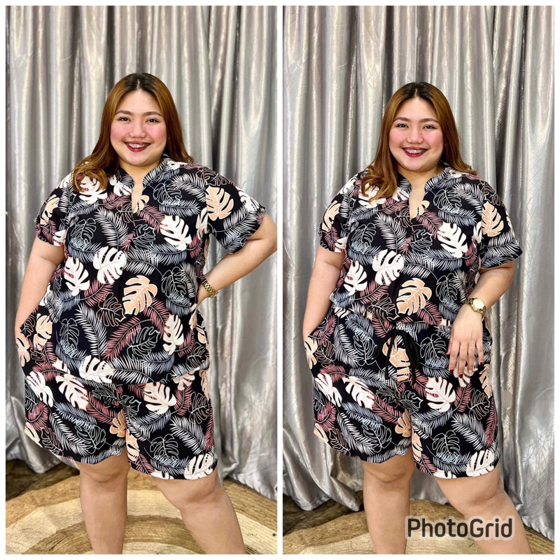 Plus Size Challis Terno Short (XL to 3XL) | Shopee Philippines