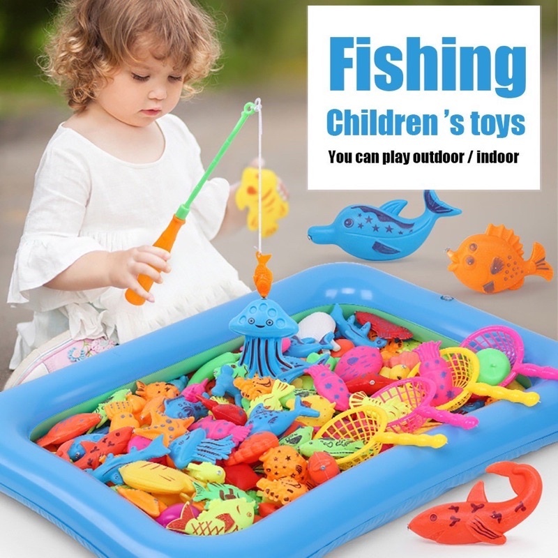 50/40/16Pcs Kids Fishing Toy Set Children's Magnetic Fishing Toy Fish ...