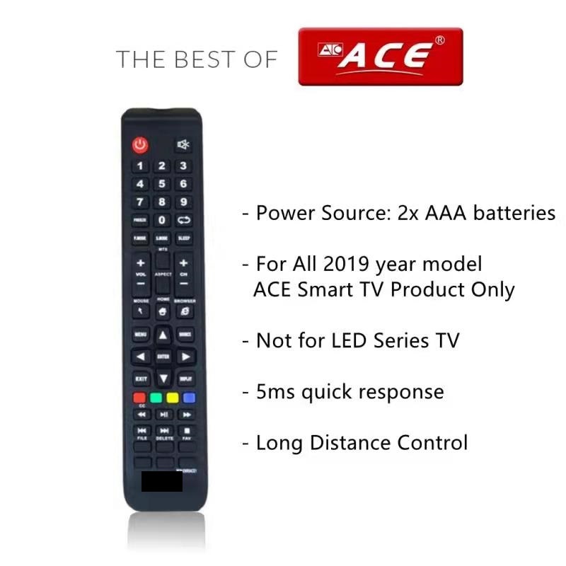 ACE 2619 Smart TV Remote for 2019 Year Model Only Ace Smart Tv Remote ...