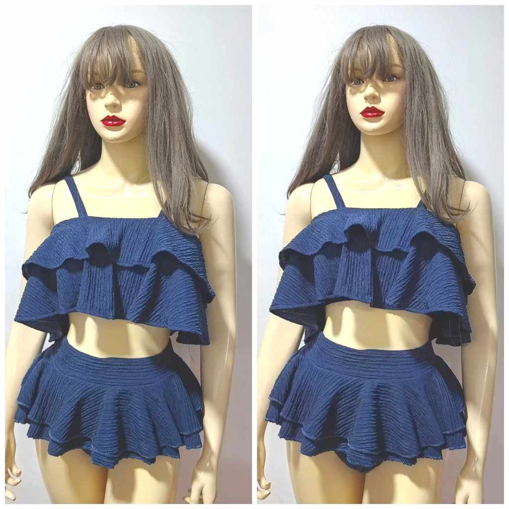 DBS AICA SWIMSUIT Summer Terno Coords Stretch Bark Crepe FITS Small to ...