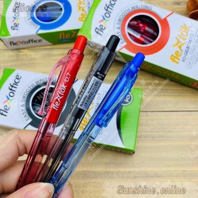 Flextok 12pcs/box 0.5 Pen Smooth Ink Retractable Ballpen School Office ...