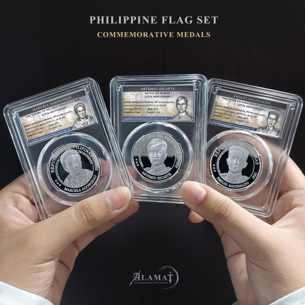 Philippine Flag Set Medals (Agoncillo, Ricarte, Aguinaldo) | Shopee ...