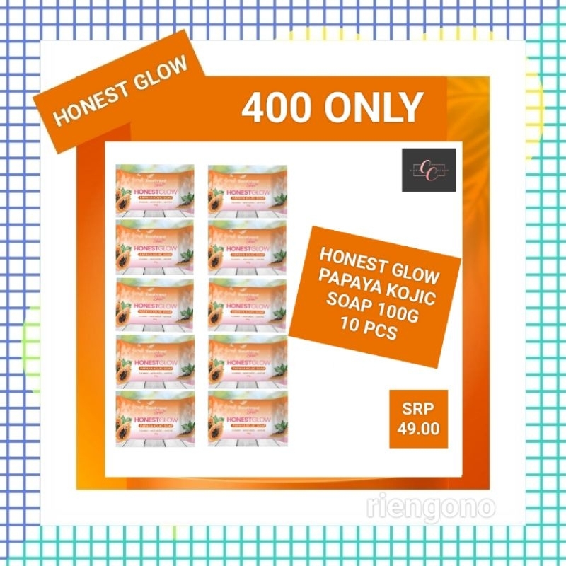 Bundle of 10 - Honest Glow Papaya Kojic Soap by Transformed Skin 100g(original) | Shopee Philippines
