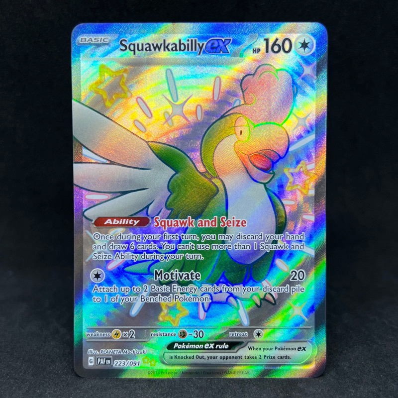 Pokemon TCG Shiny Squawkabilly ex Full Art Ultra Rare 223/091 2024 ...