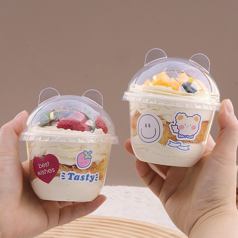 NEW 300ml Bear Boba Deli Dessert Container Deli Container | Shopee ...
