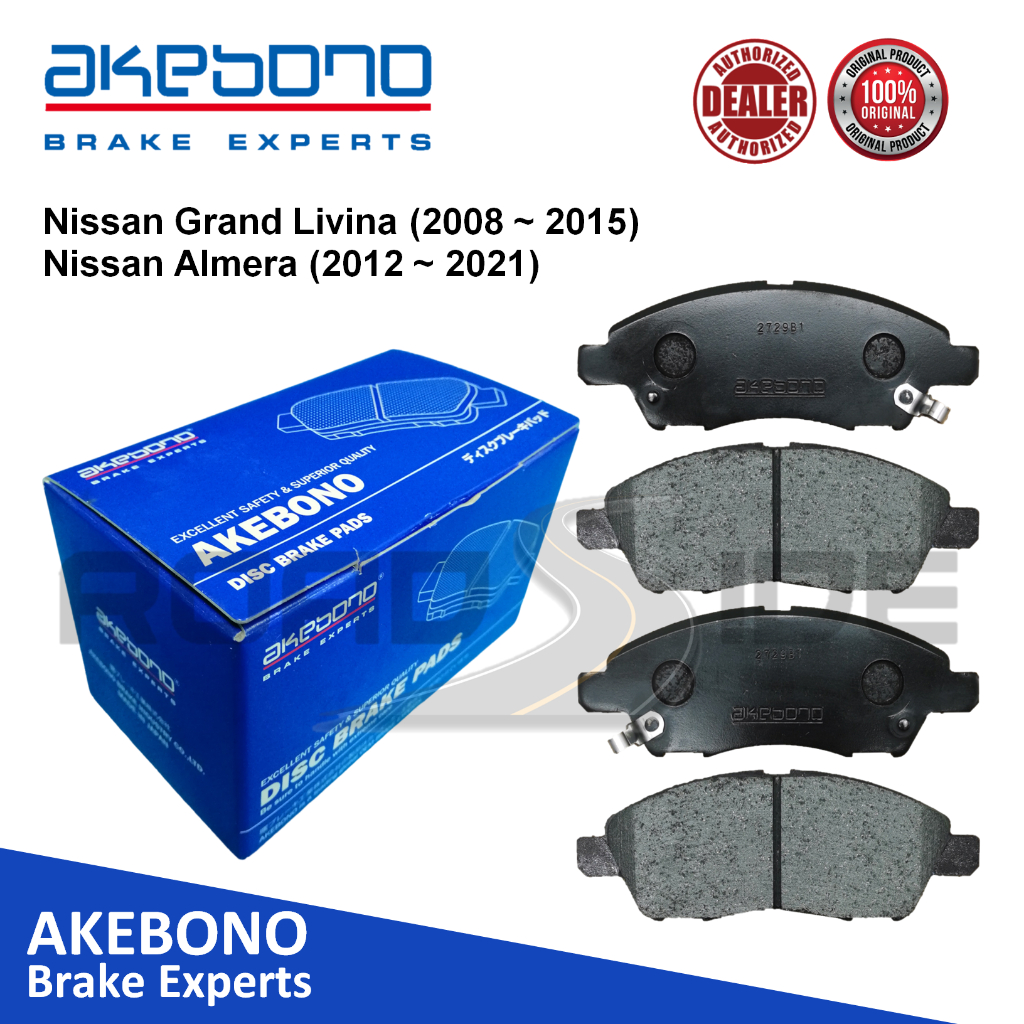 Akebono Front Brake Pads for Nissan Almera (2012 - 2021), Nissan Grand Livina (2008 - 2015 ...
