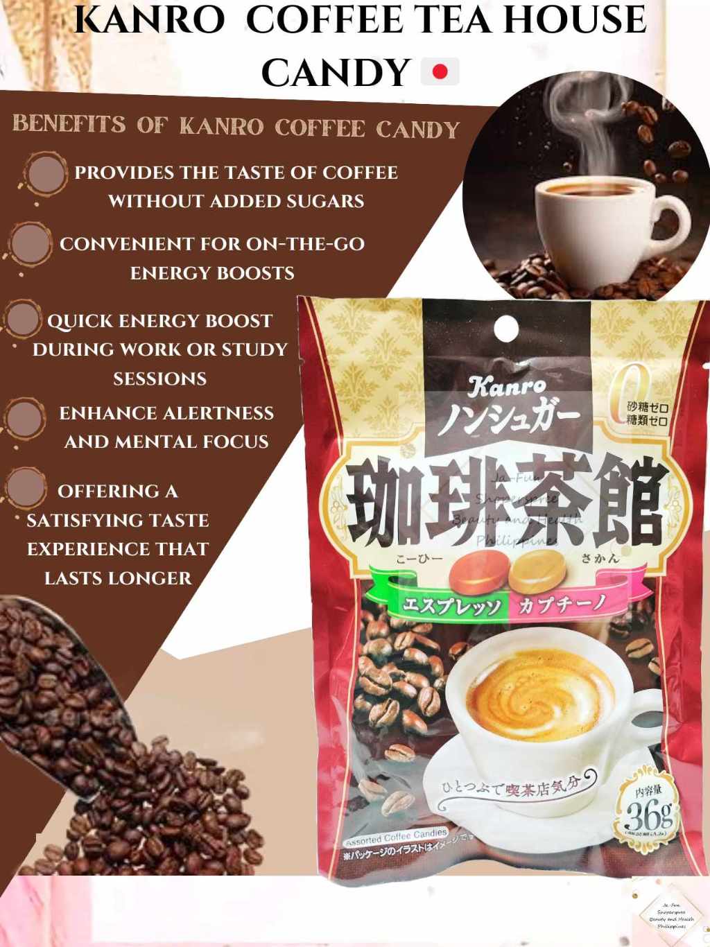 Kanro Japan Sugar Free Coffee Candy Espresso Cappuccino Flavor | Shopee Philippines
