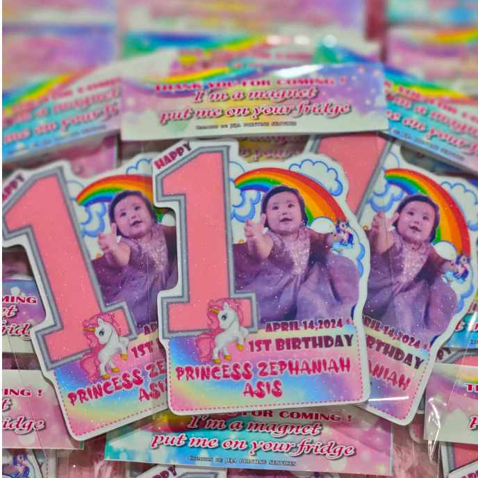 (P18/pc)Personalized Contour Cut Ref Magnet Souvenirs|3D, Glitter ...