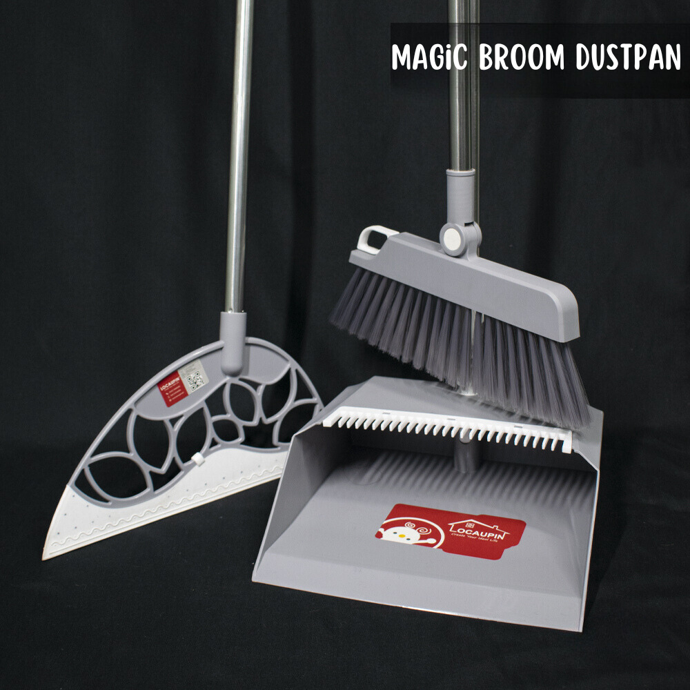 Household Cleaning Tool Magic Broom Dustpan Heavy Duty Bristles For ...